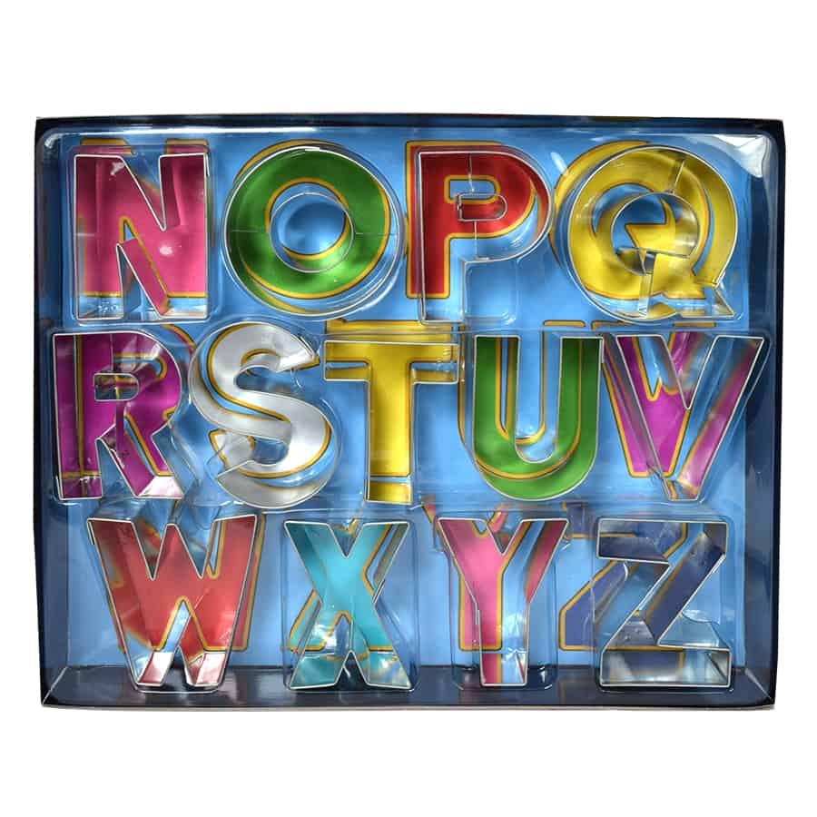 Alphabet Cookie Cutter Set (26 Metal Pieces) | R&M International