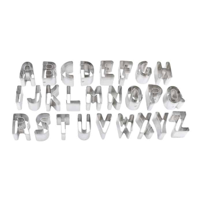 Mini Alphabet Cookie Cutter Set (26 Metal Pieces) | R&M International